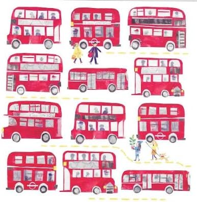 Paper Rose London Red Double-Decker Bus Design Greeting Card, Blank ...