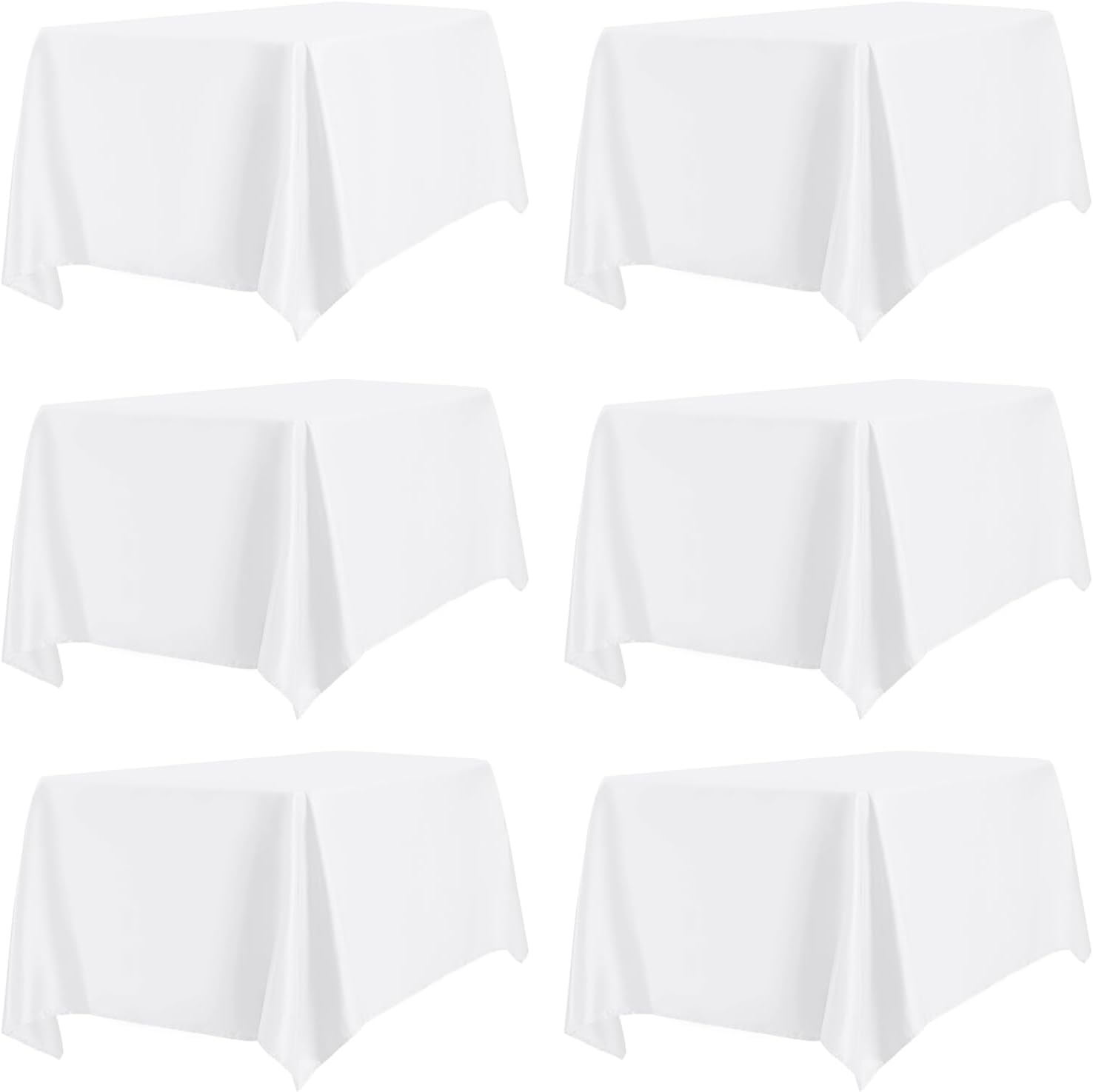 Amazon.com: 6 Pack White Tablecloths for 8 Foot Rectangle Tables 60 ...