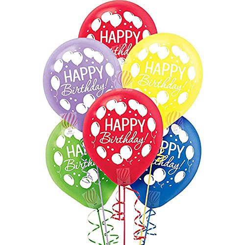 Alpha Ballons Happy Birthday Printed Latex Balloons, 20 Pieces ...