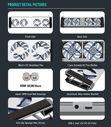 Laptop Cooling Pad for Alienware and Dell XPS 15/17