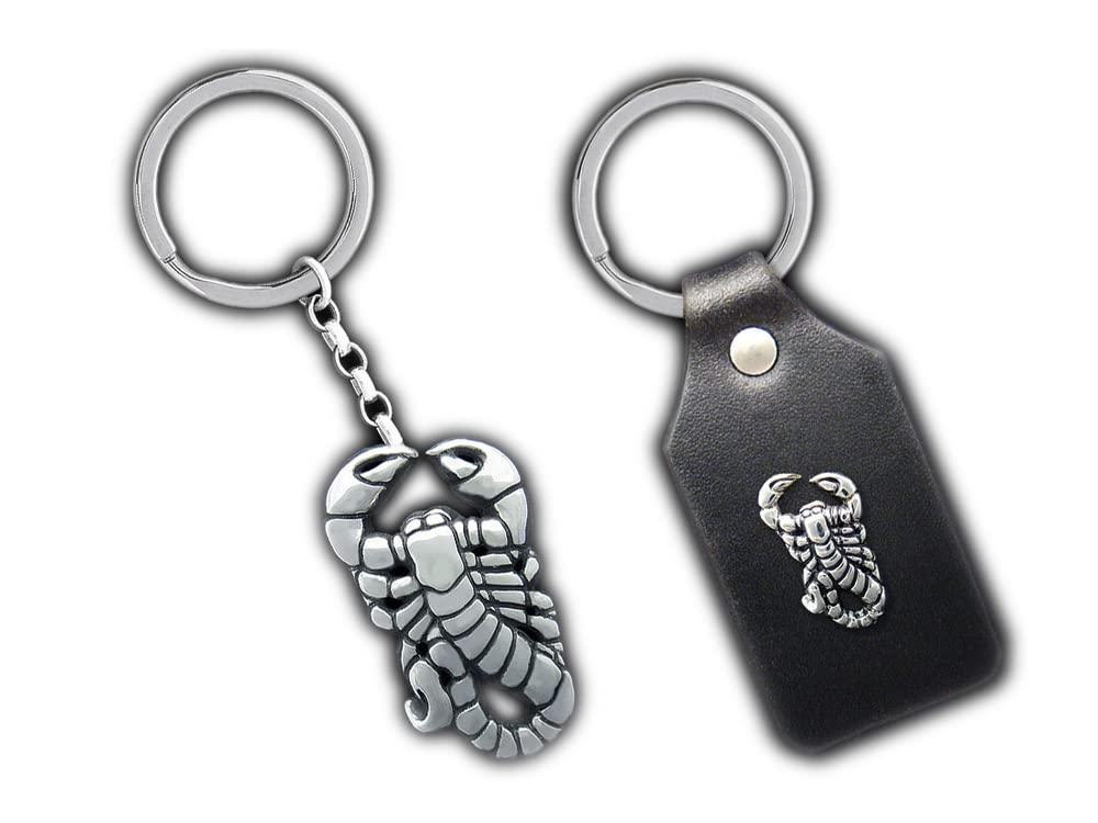 Amazon.com: Sterling Silver Scorpion Keychain in a Large Carving Design ...