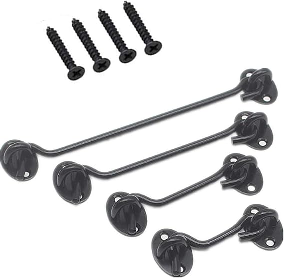 FOXCUP Stainless Steel Storm Hook Sliding Door Lock, Black, 3-10 Inch ...