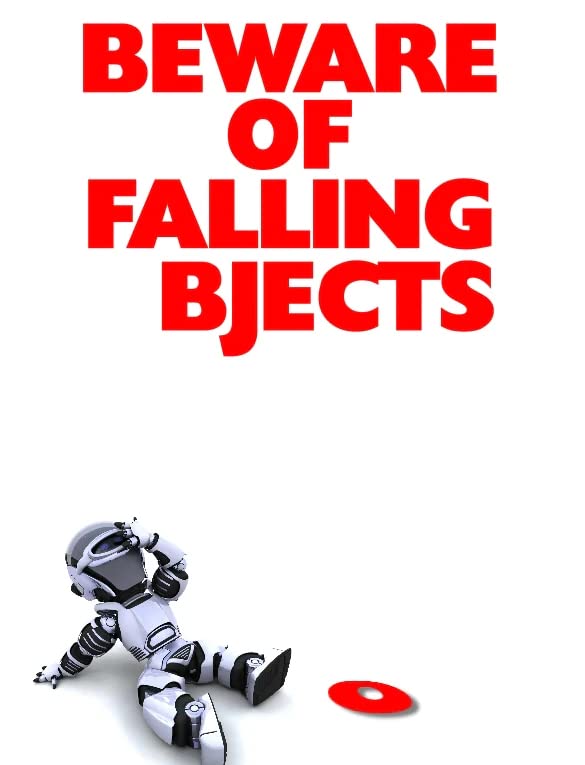 Beware of Falling Objects Sign, Waterproof Sticker Fixed on Foam Board ...