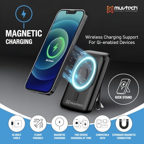 Muvtech Pocket Link Powerbank Magnetic Hold Wireless Charging with ...
