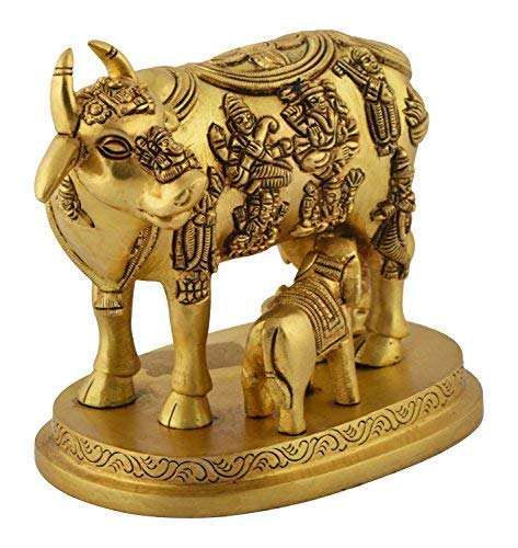 Buy VRINDAVANBAZAAR.COM Asta Dhatu Made Cow and Calf Idol/Krishna ...