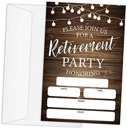 Amazon.com: Retirement Invitations Cards with Envelopes Set of 20 ...
