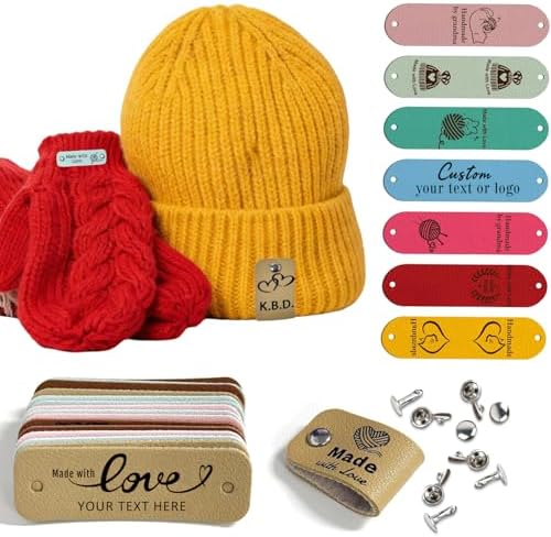 Amazon.com: Custom Faux Leather Tags for Handmade Items, Personalized ...