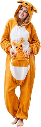 Amazon.com: ANIUNITUME Unisex Adult Kangaroo Onesie Cosplay Costume ...