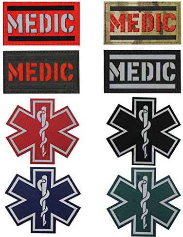 Amazon.com: Reflective Medic Patches, EMT EMS Paramedic Medical Star of Life Embroidered Fabric ...