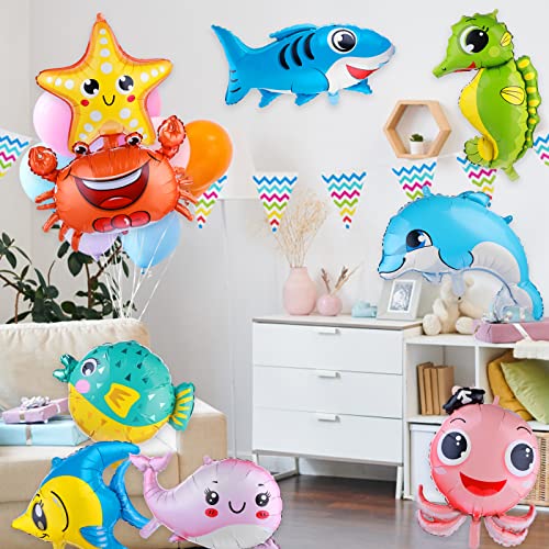 10 Pcs Under The Sea Balloons, Ocean Themed Party Decorations, Cute Sea ...