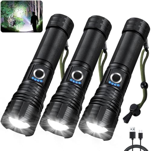 Sigoobal Rechargeable Flashlight, High Lumens Super Bright Flash Light ...