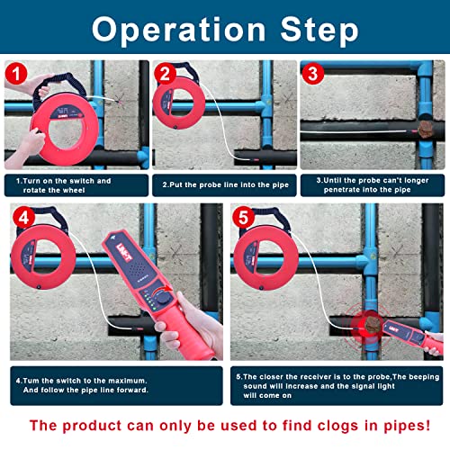 Snapklik.com : UNI-T Wall Pipe Blockage Detector 30Meters Pipeline ...