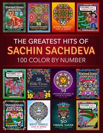 Amazon.com: The Greatest Hits of Sachin Sachdeva: 100 Color by Number ...