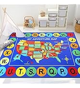 Amazon.com: Capslpad Kids Rug 6.6' x 5' Large Play Rug ABC Alphabet Rug ...
