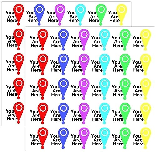 Amazon.com: 60 Pcs You are Here Vinyl Stickers 1/2 x 1/2 Inch - You are ...