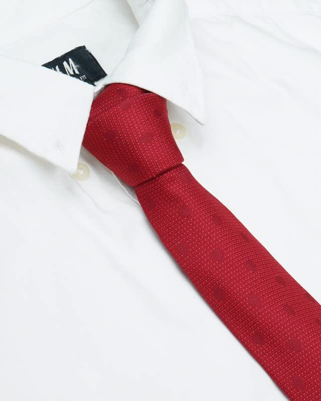 Buy Axlon Red Self Tie For Men – Formal Ties Set With Pocket Square ...