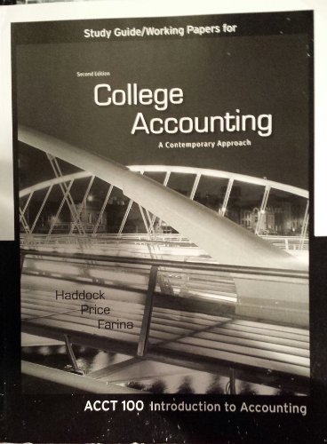 Study Guide/ Working Papers for College Accounting: A Contemporary ...
