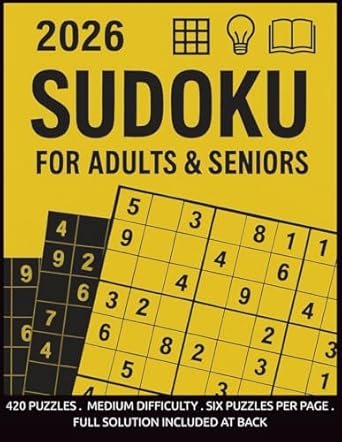 Sudoku for Adults & Seniors 2026: 420 Medium Puzzles to Boost Brain ...