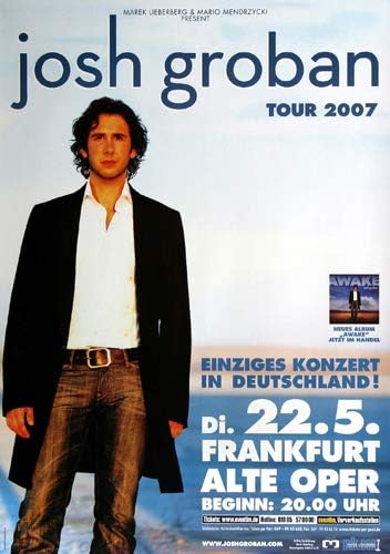 Amazon.com: Josh Groban - Noel, Frankfurt 2007 » Concert Poster/Premium ...