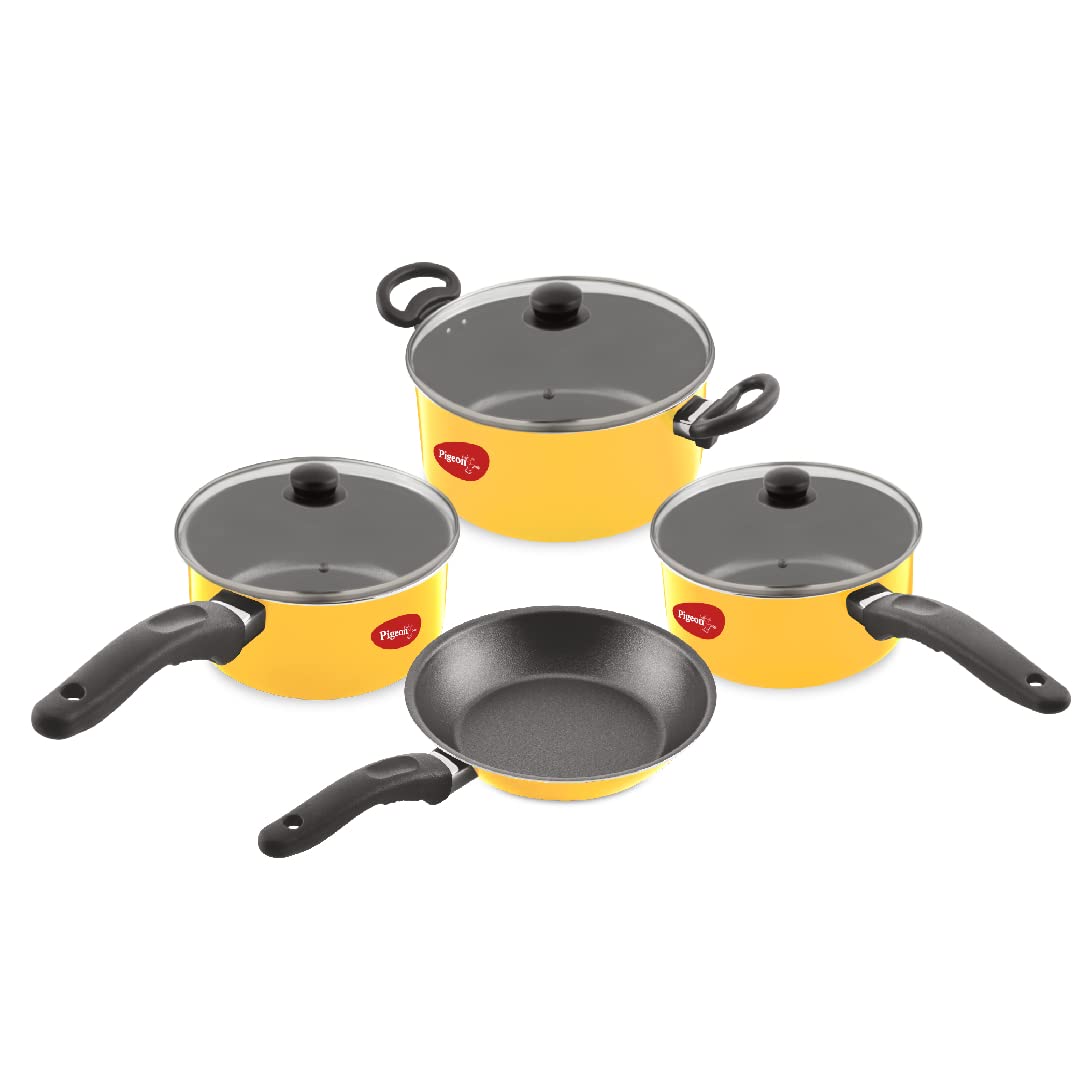 Pigeon Master Chef Non-Stick Aluminium Cookware Set Non-Induction Base ...