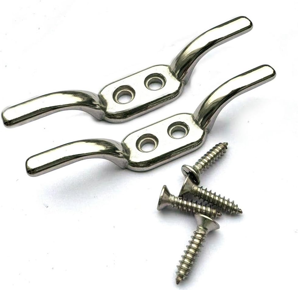 Amazon.com : JY-MARINE 110mm Flagpole Cleats Stainless Steel 316 ...