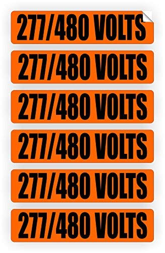 Amazon.com: 277-480 Volts Voltage & Conduit Markers | Sticker - Sticker ...