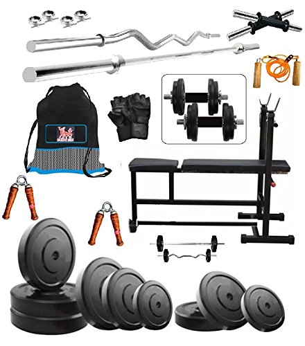 Bodyfit 70Kg Weight Plates,3In1 Bench Home Gym Dumbell Set,Gym Bag ...