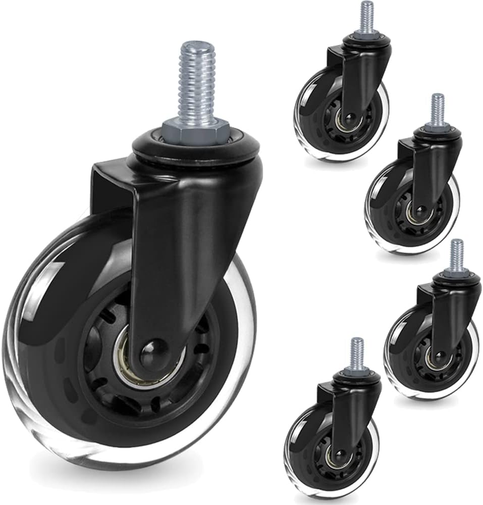 Amazon.com: Toplimit 3 Inch Office Chair Wheels with Threaded Stem 3/8 ...