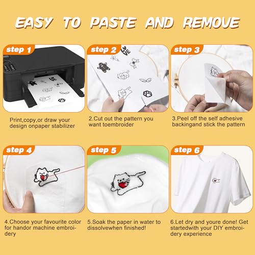Snapklik.com : 6Pcs self-Adhesive Water Soluble Embroidery ...