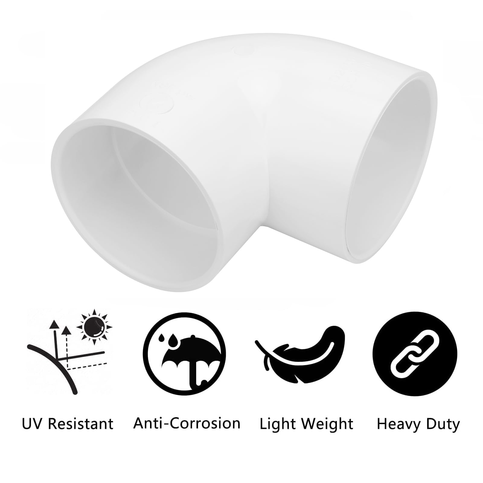Snapklik.com : 4 Inch 90 Degree Elbow 2 Way Right Angle PVC Pipe ...