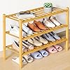 Amazon.com: Smiry Bamboo Shoe Rack for Closet, 3 Tier Wooden Shoe ...