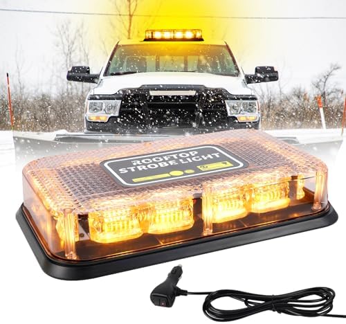 I LITTON Amber Beacon Light Bar, 72-LED 16 Flash Modes with Magnetic ...