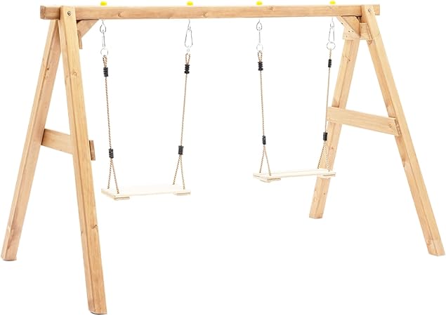 Amazon.com: Heavy Duty Wooden Swing Frame for Kids, Upgraded A-Frame ...
