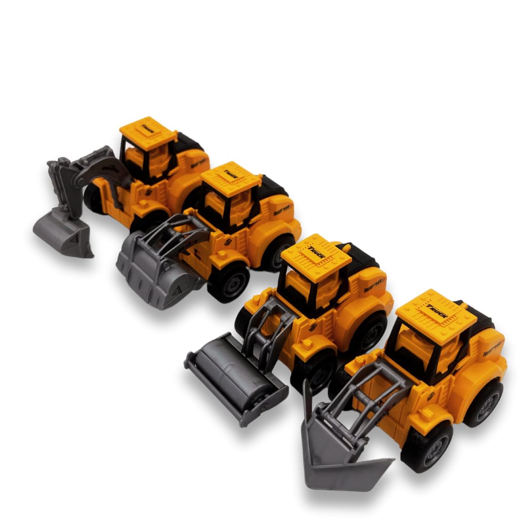 JCB Construction Set for Kids - 4-Piece Heavy Duty Construction Vehicle ...