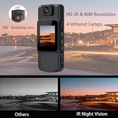 Snapklik.com : Dgtenk 2K(1440P) WiFi Body Cam, Waterproof Law ...