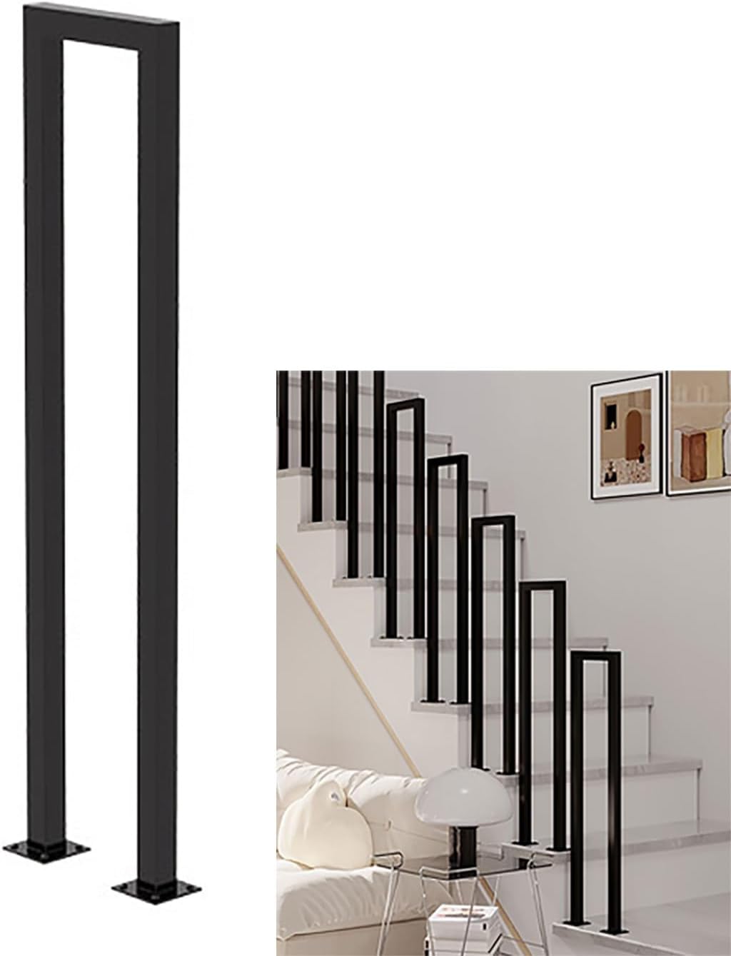 U-Shaped Stair Railing, Handrails for Outdoor Steps, Metal Hand Rails ...