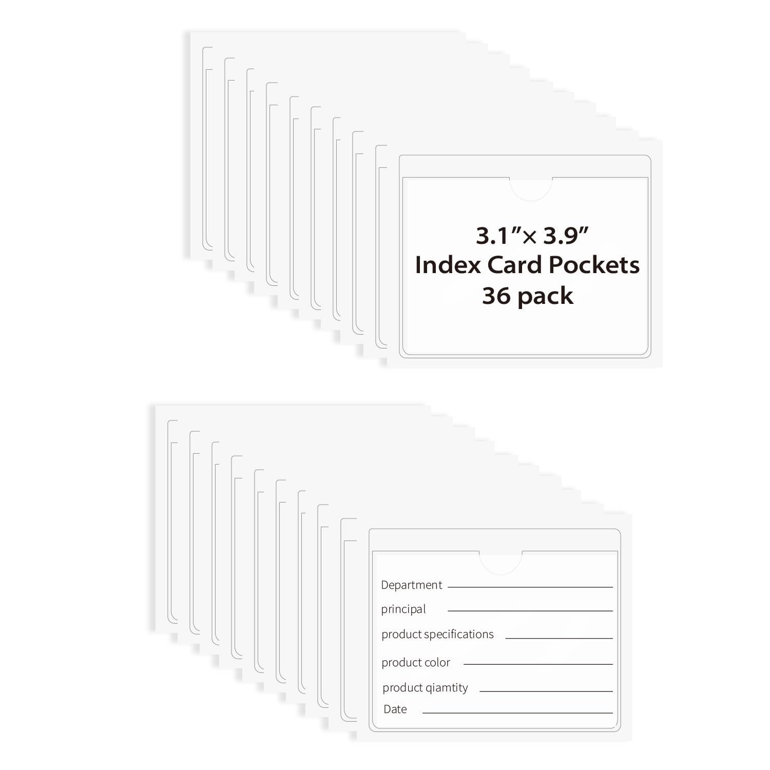 Amazon.com : 36 Pack Self Adhesive 3.1" x 3.9" Card Pockets with Top ...