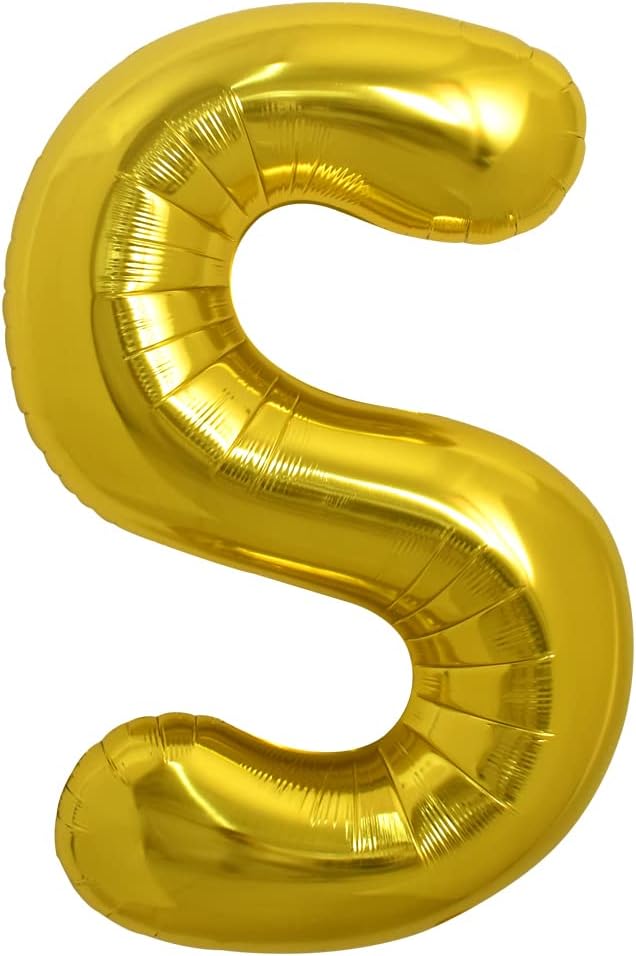 Amazon.com: TONIFUL 40 Inch Large Gold Letter S Balloons, Helium-Filled ...