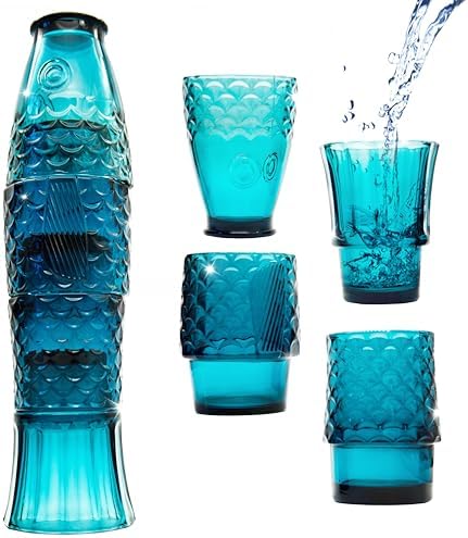Gökotta Set of 4 | Handmade Stacking Koi Carp Fish Cocktail Glasses ...