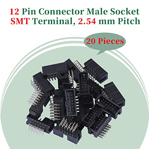 Pzsmocn 20 Pieces Idc 2 6 Double Row 12 Pin Box Header Connector Male Socket Smt Terminal 254