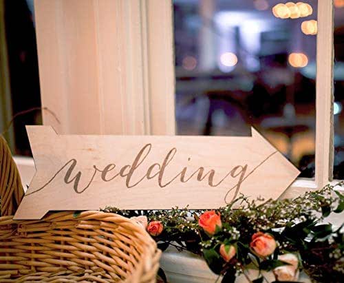 Amazon.com: Wedding Sign Directional Arrow Sign for Wedding Decor in ...