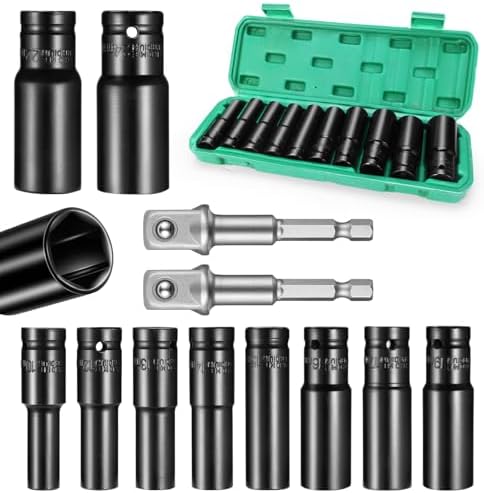 1/2" Drive Deep Impact Socket Set – 10-Piece Metric 10–24mm – Durable ...