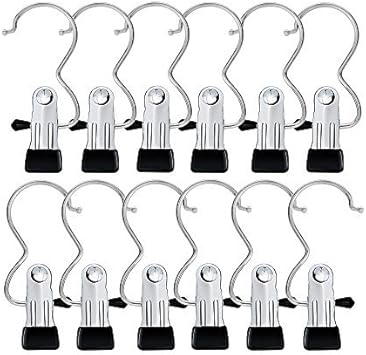 Htianc 12pcs Hanging Clips for Clothes Portable Laundry Clips with ...
