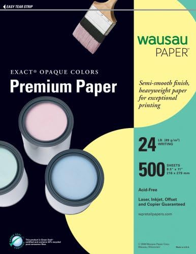 Amazon.com : Wausau Exact Premium Heavy Duty Paper, 24 lb, 8.5 x 11 ...