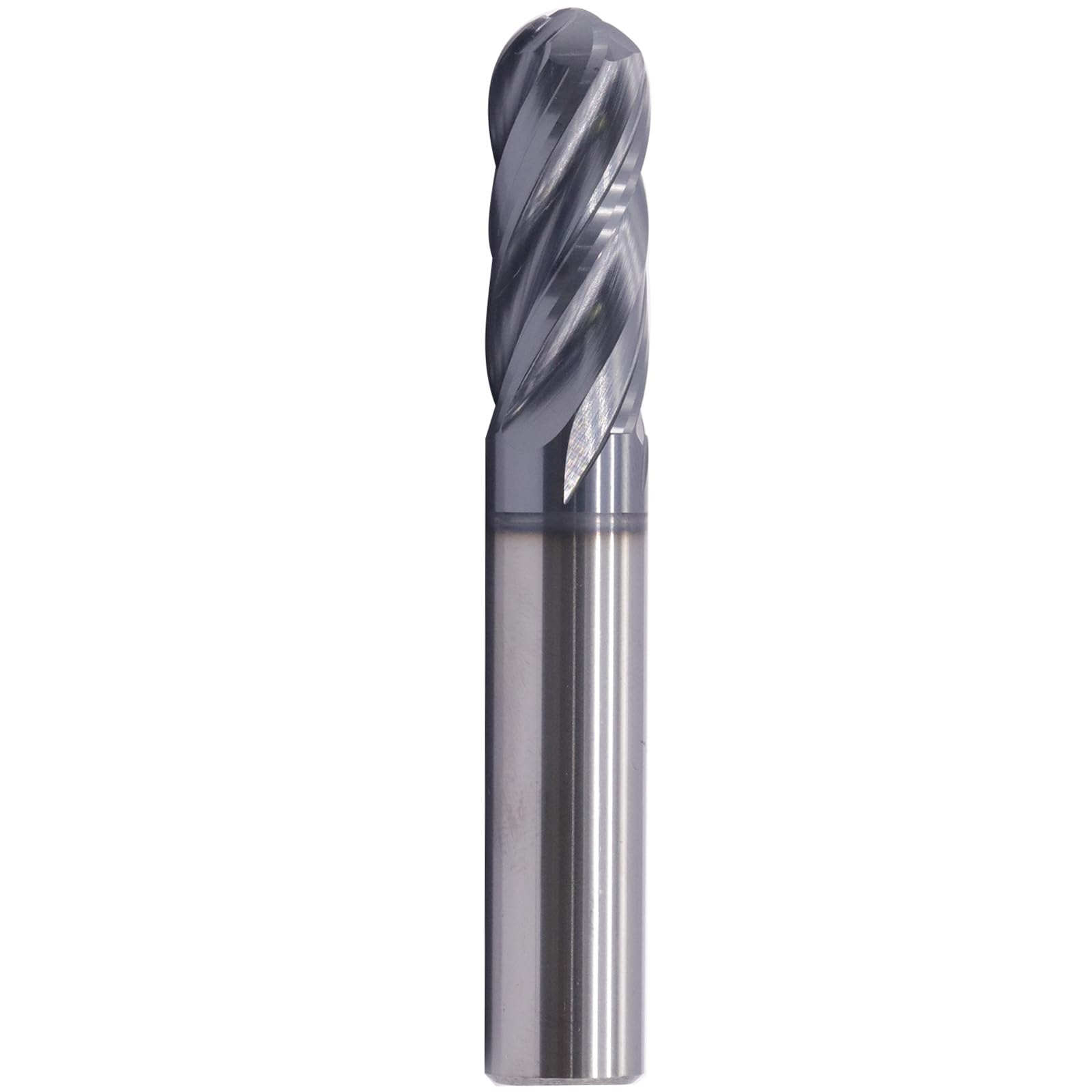 Ball Nose Solid Carbide End Mill - AlTiN Coated, Variable Helix, 4 ...