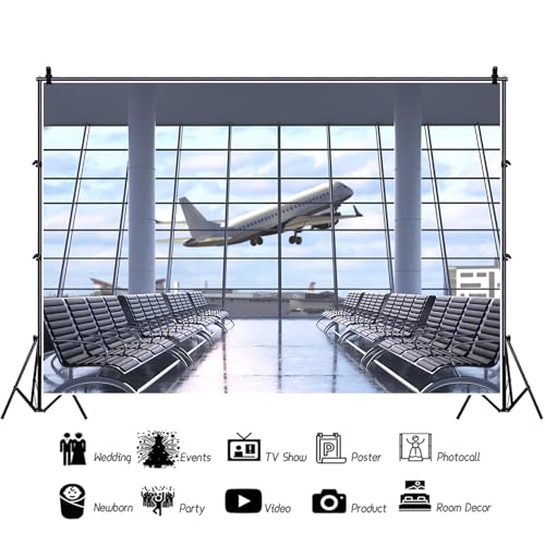 MIRRORANG 3x2m Airport Terminal Background for Photography Airport ...