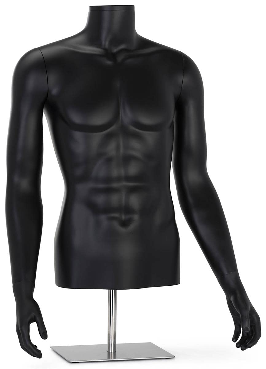 Amazon.com: Displays2go Headless Male Torso Mannequin with Metal Base ...