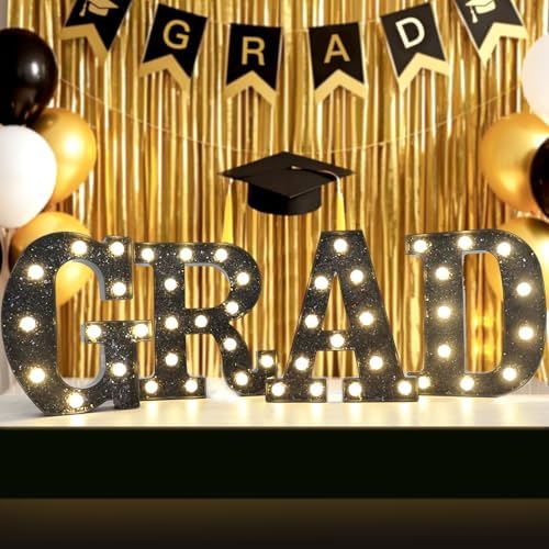 Amazon.com: Graduate LED Lights, 4 LED Marquee Light Up Letters“ GRAD ...