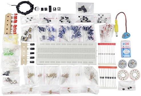 Quad Store Electronics Circuit kit with 25+ projects to explore ciruits using breadboard and ...