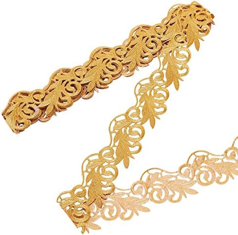 Amazon.com: NBEADS 4.37 Yards Gold Embroidery Polyester Ribbons, 1.3 ...